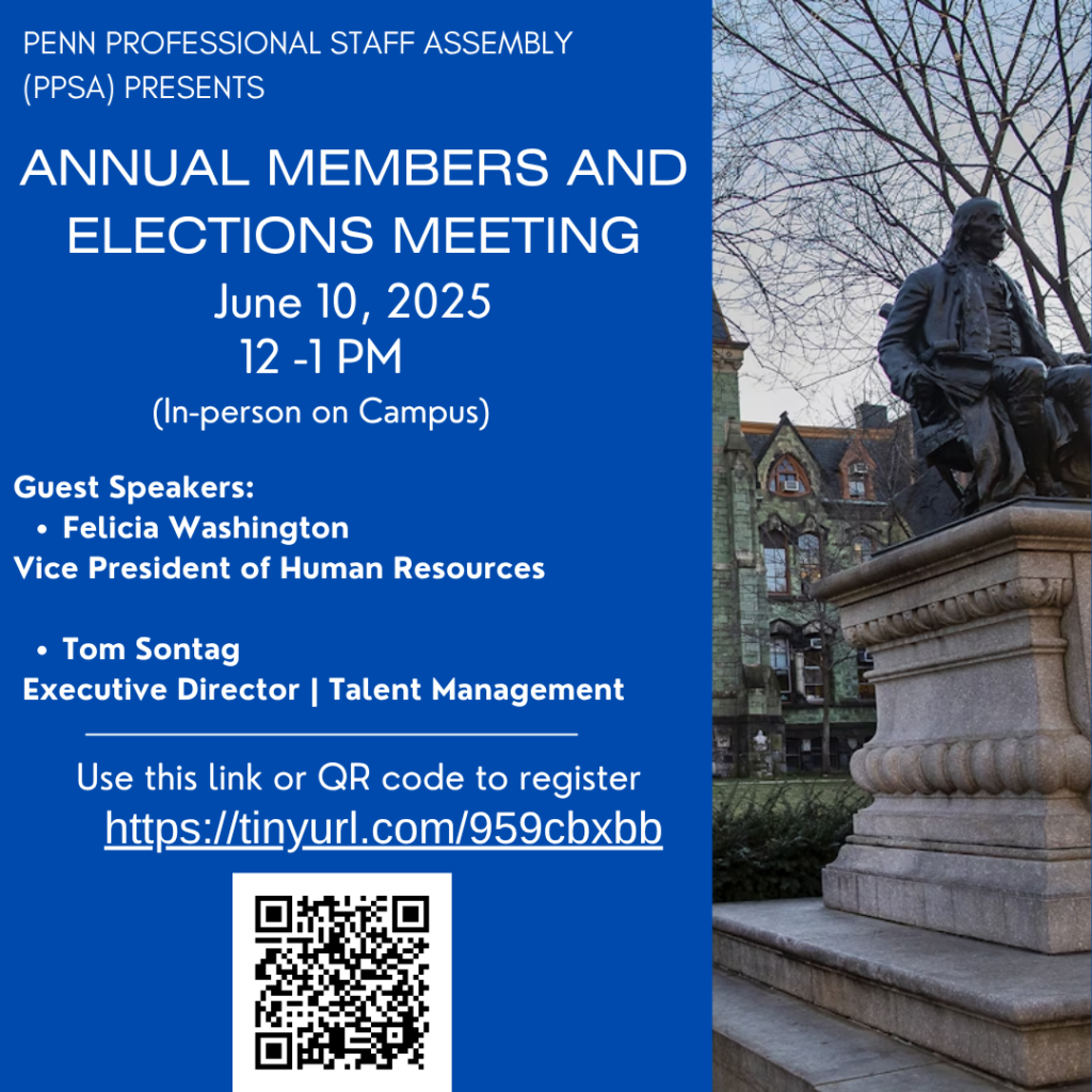 PPSA 2025 Annual Elections Meeting – Penn Professional Staff Assembly